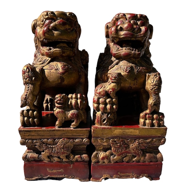 Large Foo Dogs Statue - Etsy