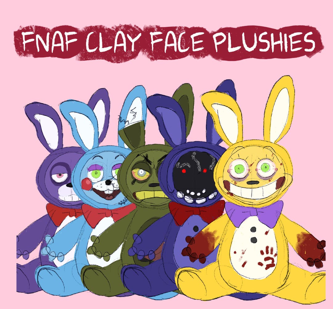 Fnaf Inspired Rabbits Clay Face Dolls MADE TO ORDER - Etsy