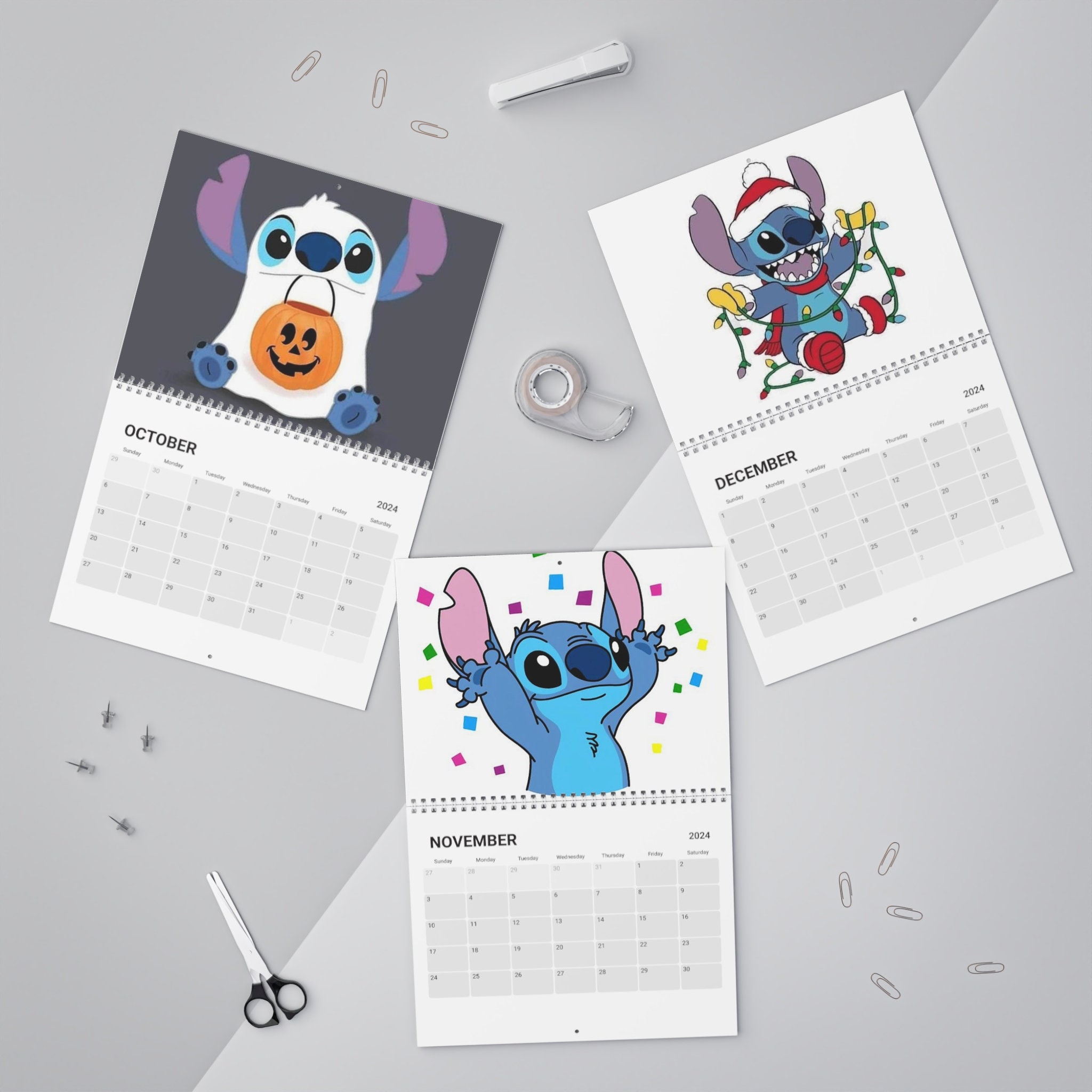 Stitch Disney 2024 Calendar, Disney Decor by Aryel Meireles | Printblur
