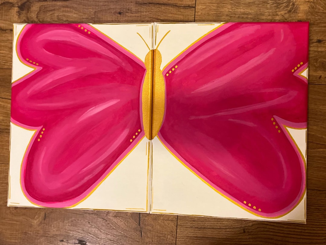 Preppy Canvas Art, Teen Room Decor, Dorm Room, Gift for a Friend, 2 ...