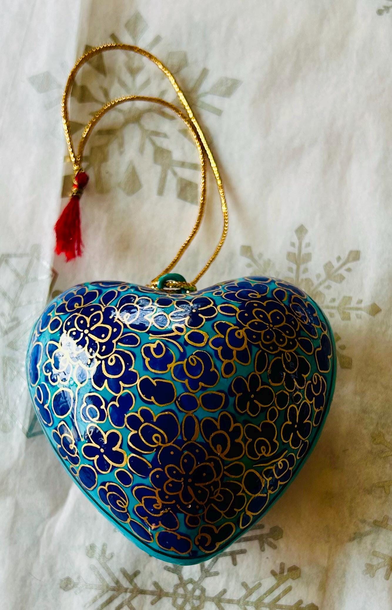 Handmade Papier-mache Heart Colorful Paper Mache Decor 3 Inch ...