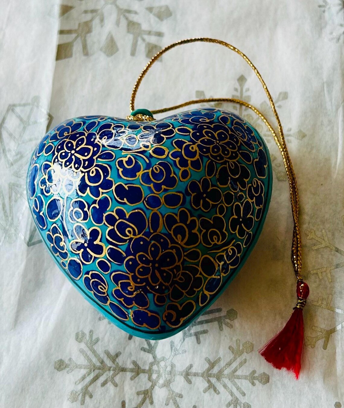 Handmade Papier-mache Heart Colorful Paper Mache Decor 3 Inch ...
