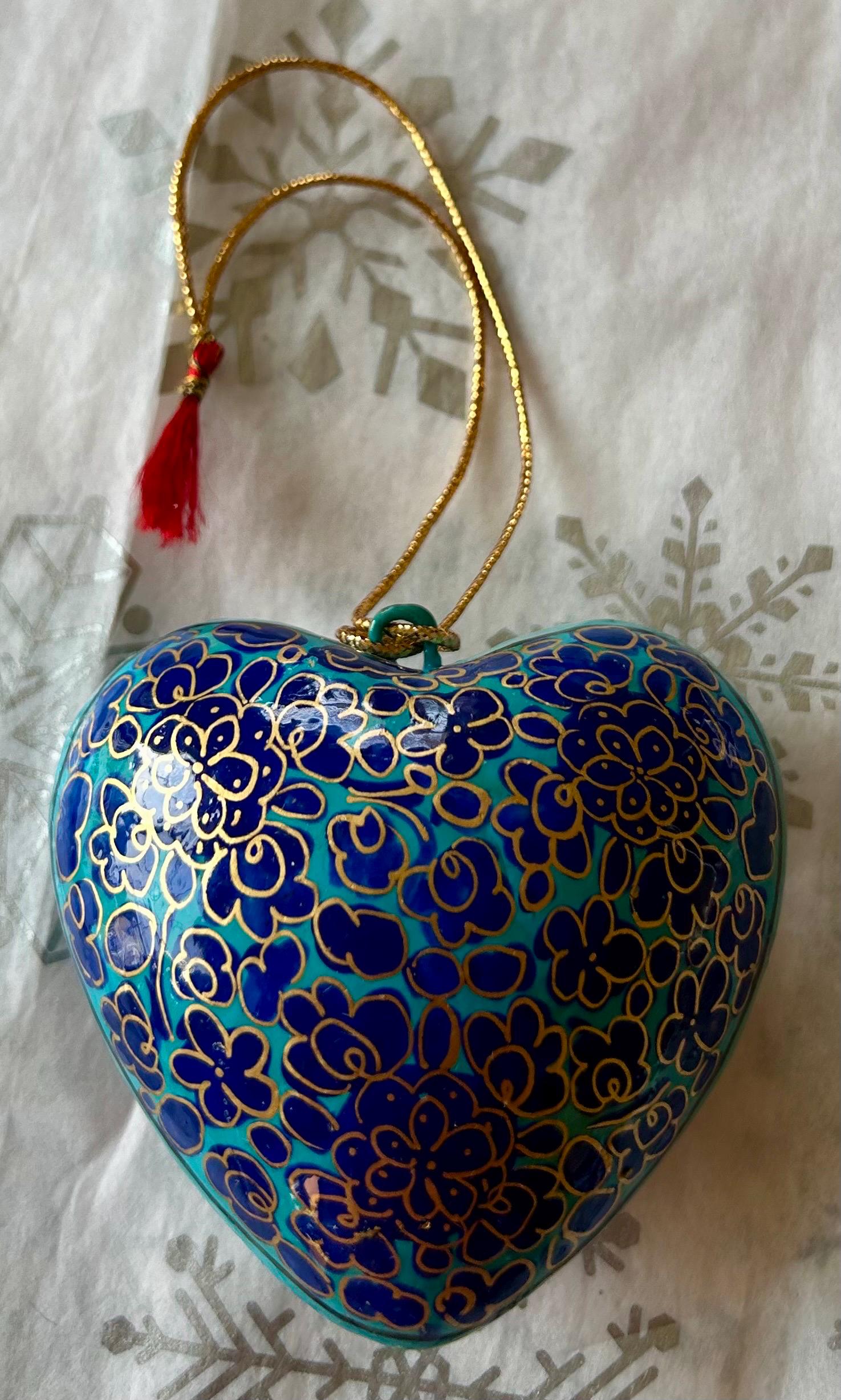 Handmade Papier-mache Heart Colorful Paper Mache Decor 3 Inch ...