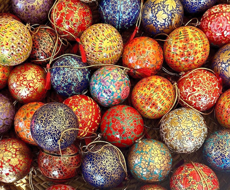 Assorted 2 Inch Handmade Papier-mache Ball Colorful Paper Mache ...