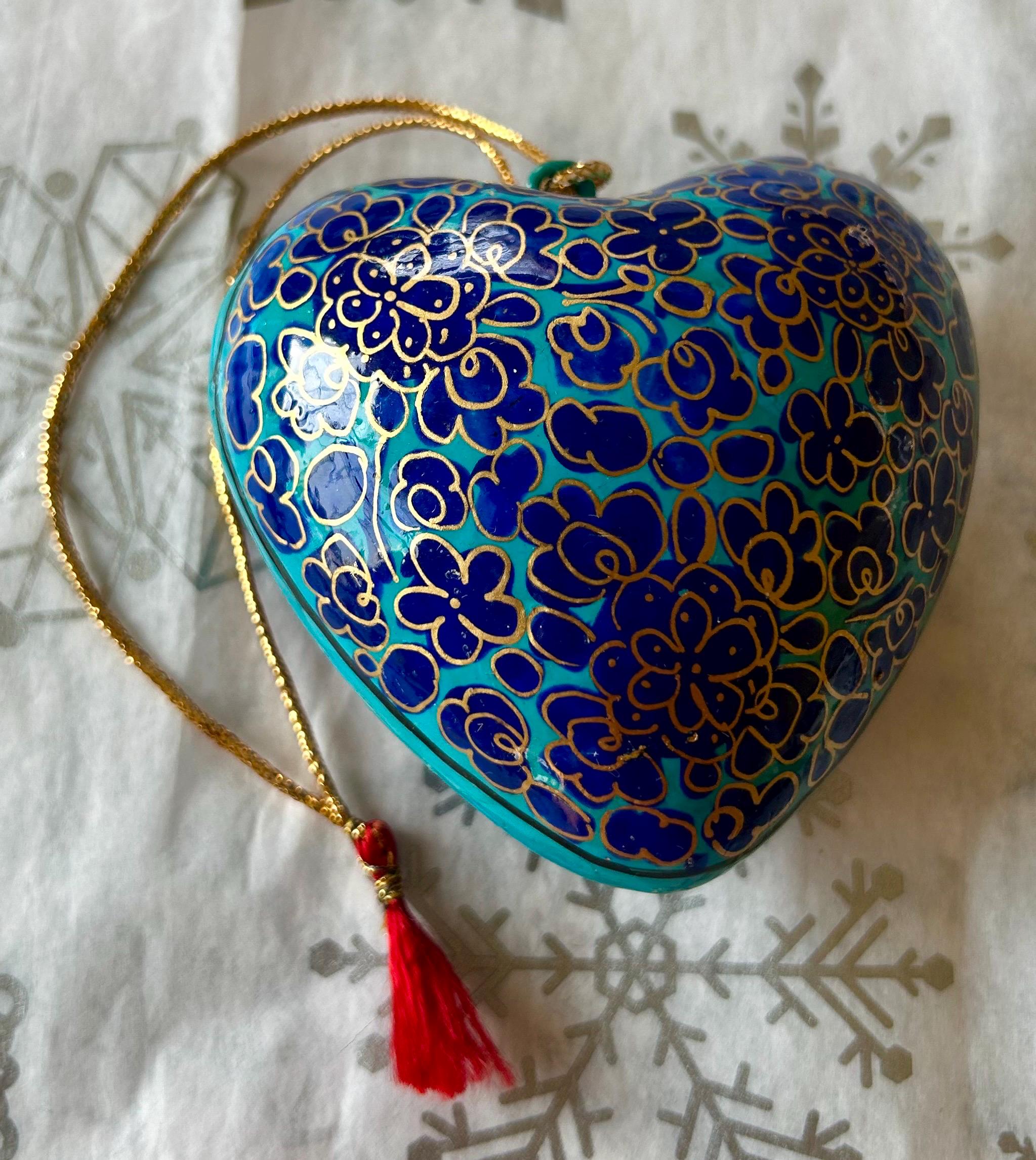 Handmade Papier-mache Heart Colorful Paper Mache Decor 3 Inch ...