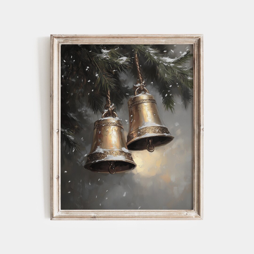 Christmas Bells Frame Vintage Christmas Decor Holiday Ornaments Bells ...