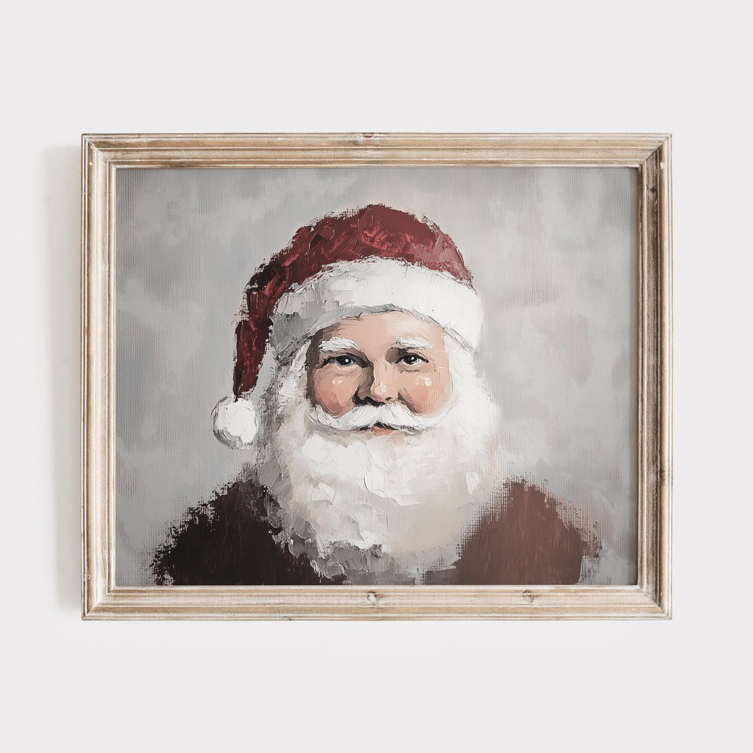 Vintage Santa Claus Art Print | Classic Christmas Decor | Jolly Holiday ...