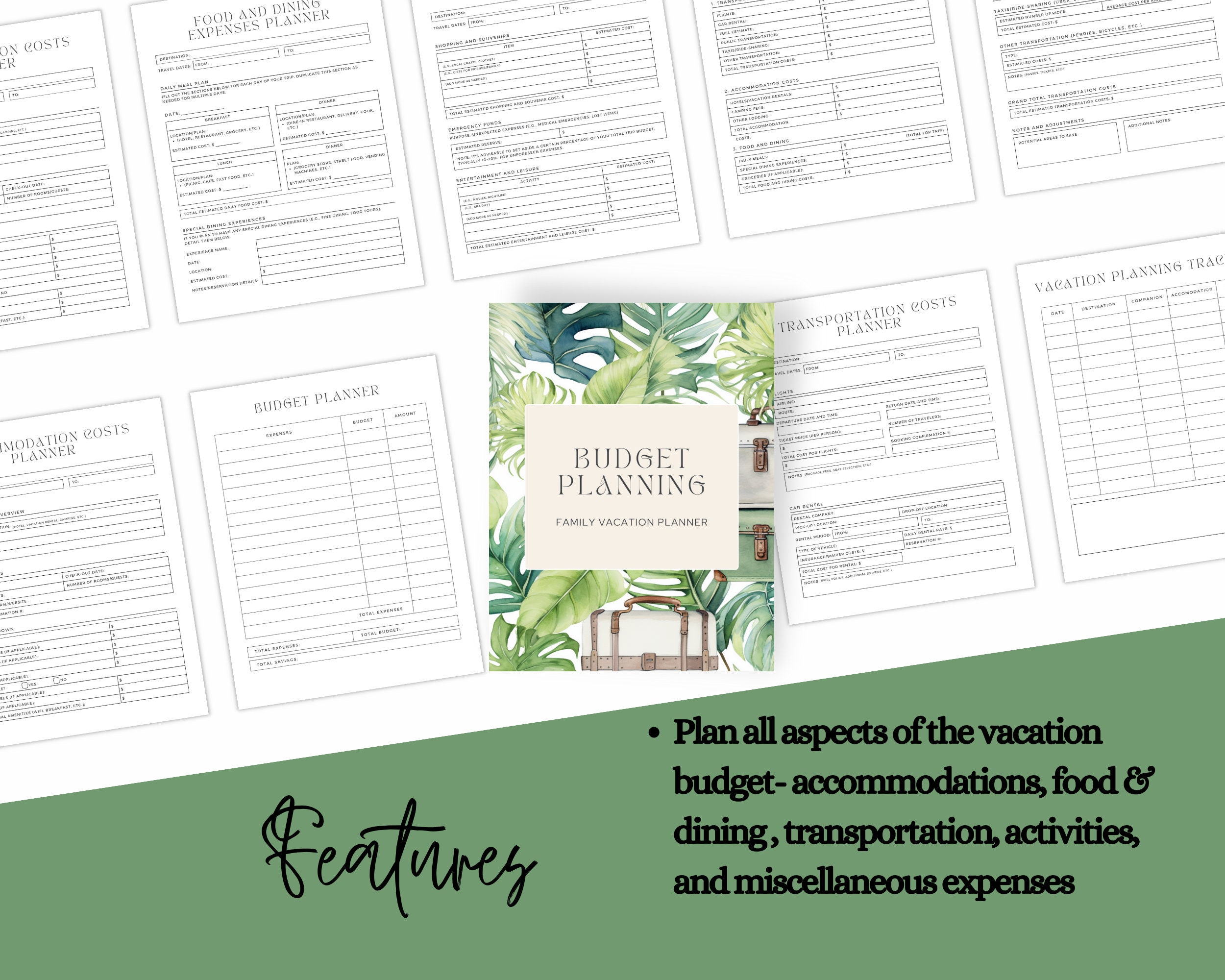 54 Page Family Vacation Planner | Plan Your Dream Vacation | Budget ...