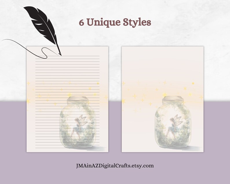 Printable Fairy Jars Letter Writing Stationery | Floral Writing Paper ...
