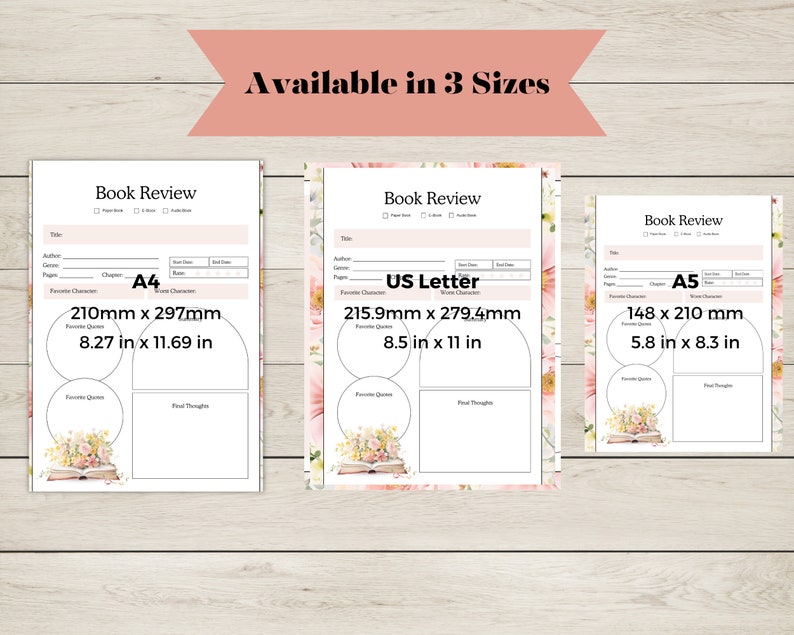 Book Review Templates PDF Printable | Book Summary, Book Review, Track ...