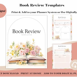 Book Review Templates PDF Printable | Book Summary, Book Review, Track ...