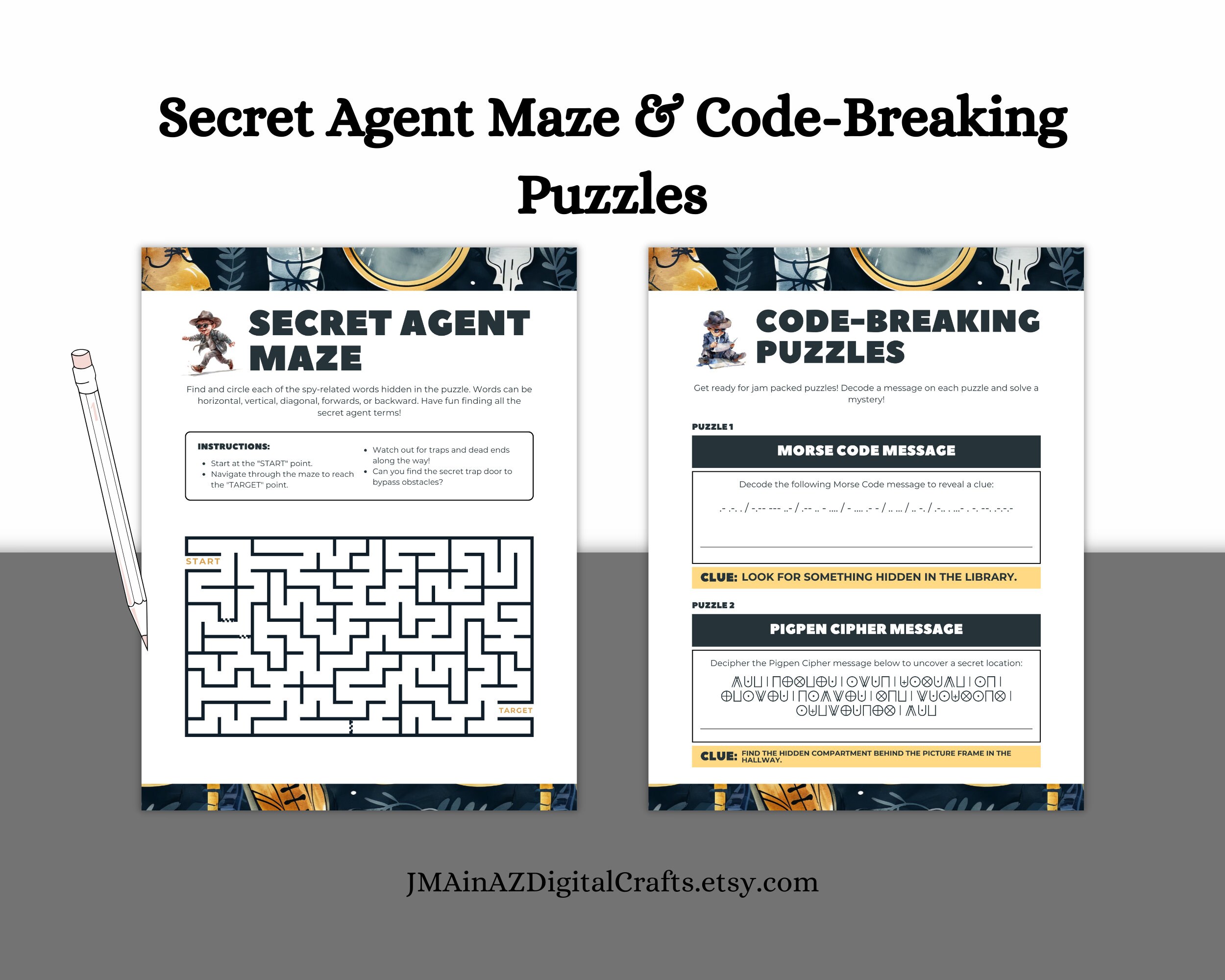 Secret Agent Activity Pack for Kids: Decoding, Word Search, Maze ...
