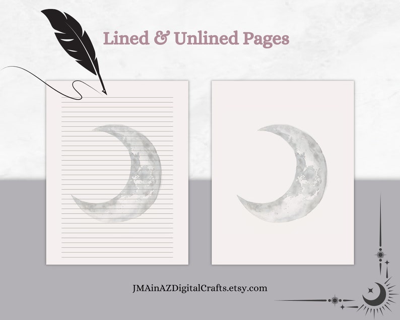 Printable Watercolor Moon Letter Writing Stationery | Moon Writing ...