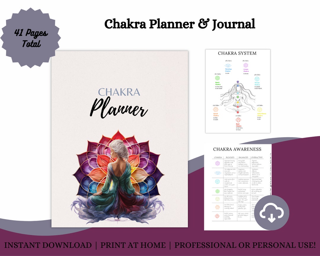 41 Page Chakra Planner & Journal | Chakra Worksheets and Activities ...