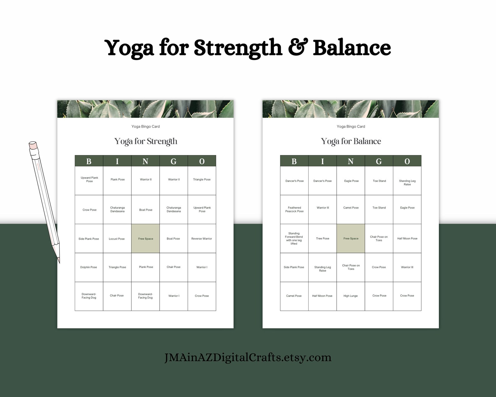 Yoga Bingo Cards for All Ages & Skill Levels | 5 Bingo Cards Pages ...