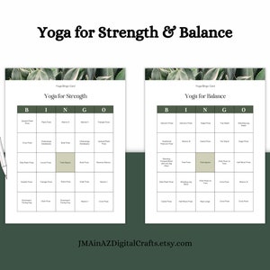 Yoga Bingo Cards for All Ages & Skill Levels | 5 Bingo Cards Pages: Yoga for Relaxation ...