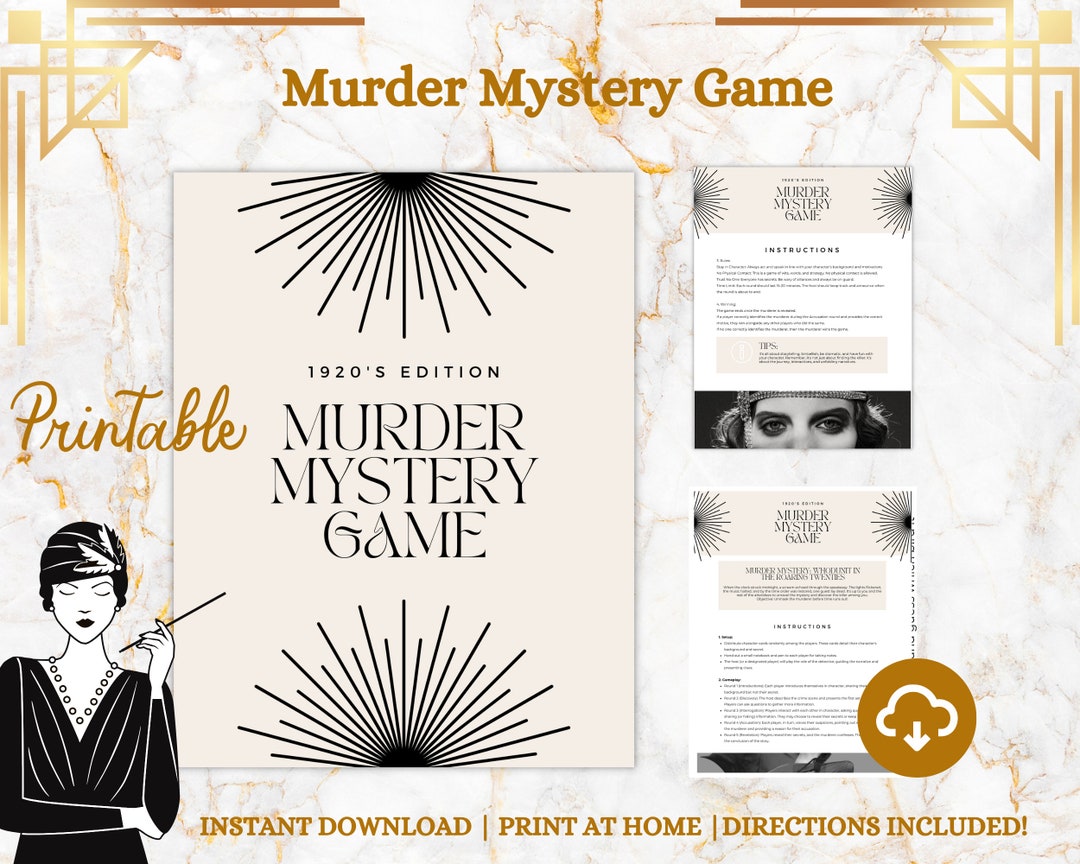 1920's Murder Mystery Mystery Game | 18 Character Cards & Directions ...