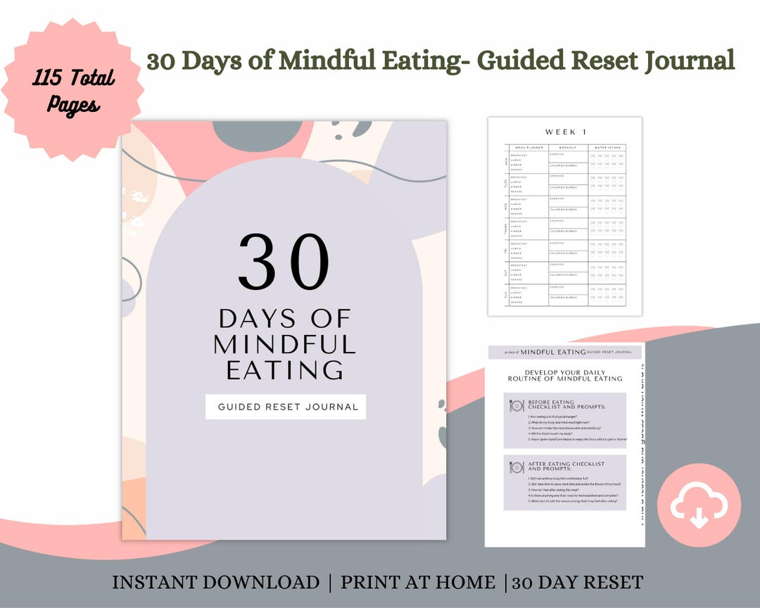 30 Days of Mindful Eating | Planning, Reflection, Grocery Lists, Recipe ...