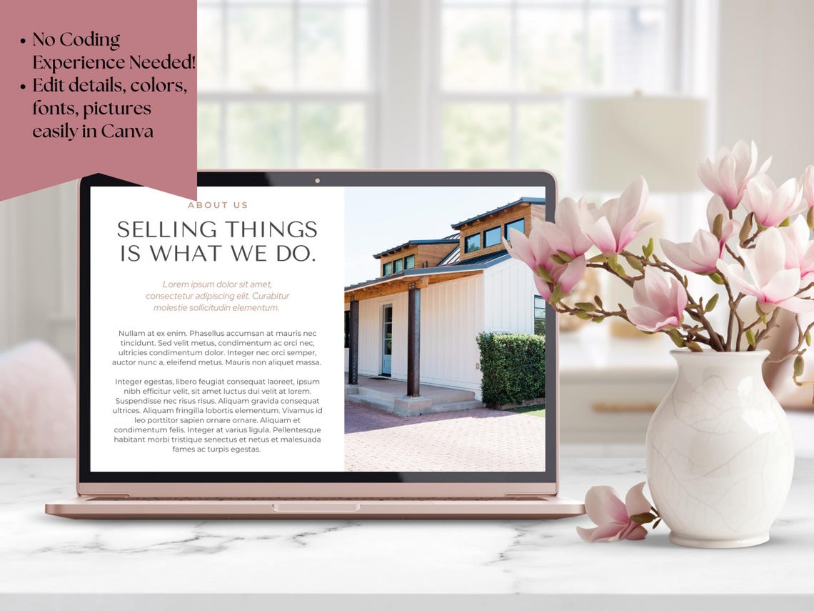 Real Estate Website Canva Template | Edit in Canva | Easy to Use | Easy ...