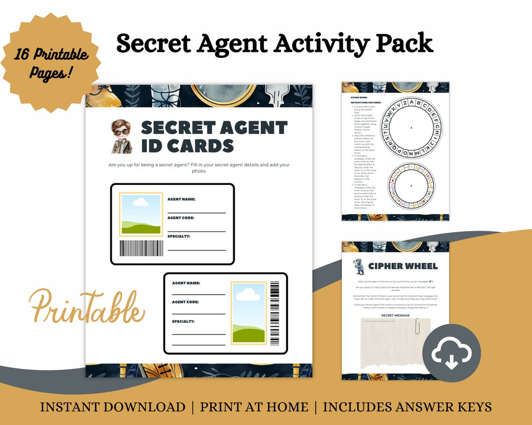 Secret Agent Activity Pack for Kids: Decoding, Word Search, Maze ...