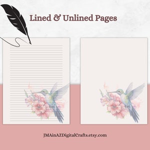 Printable Hummingbird Flutters Letter Writing Stationery | Writing ...