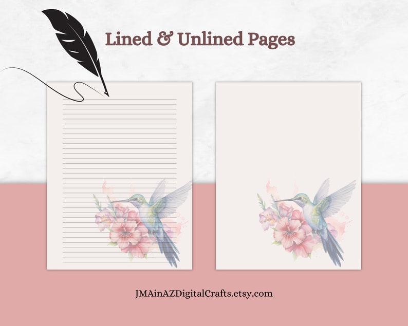 Printable Hummingbird Flutters Letter Writing Stationery | Writing ...