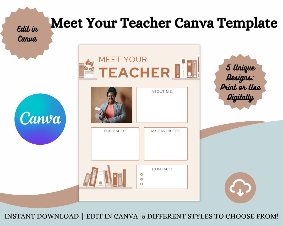 Meet Your Teacher Canva Template | Easily Edit in Canva | Great for ...