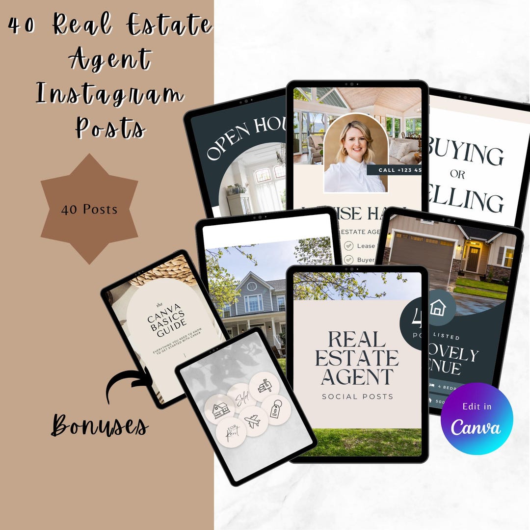 40 Real Estate Instagram Templates | Editable Canva Posts for Realtors ...