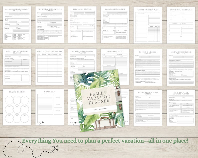 54 Page Family Vacation Planner | Plan Your Dream Vacation | Budget ...