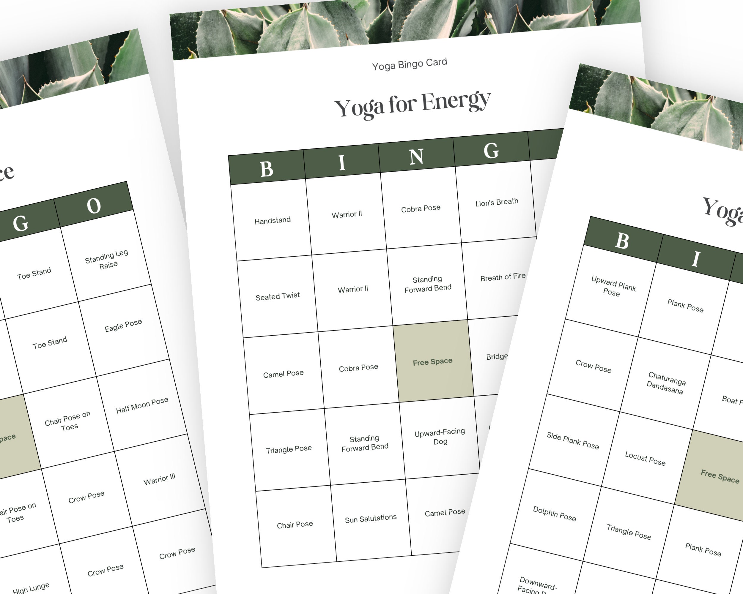 Yoga Bingo Cards for All Ages & Skill Levels | 5 Bingo Cards Pages ...