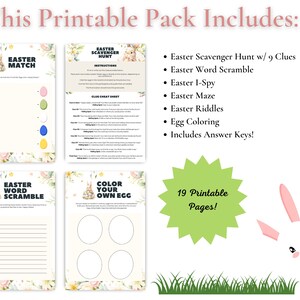 Easter Activity Printable Bundle: Easter Word Scramble, I Spy, Easter ...