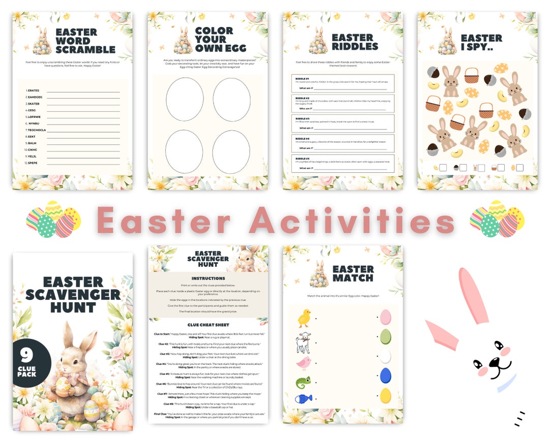 Easter Activity Printable Bundle: Easter Word Scramble, I Spy, Easter ...