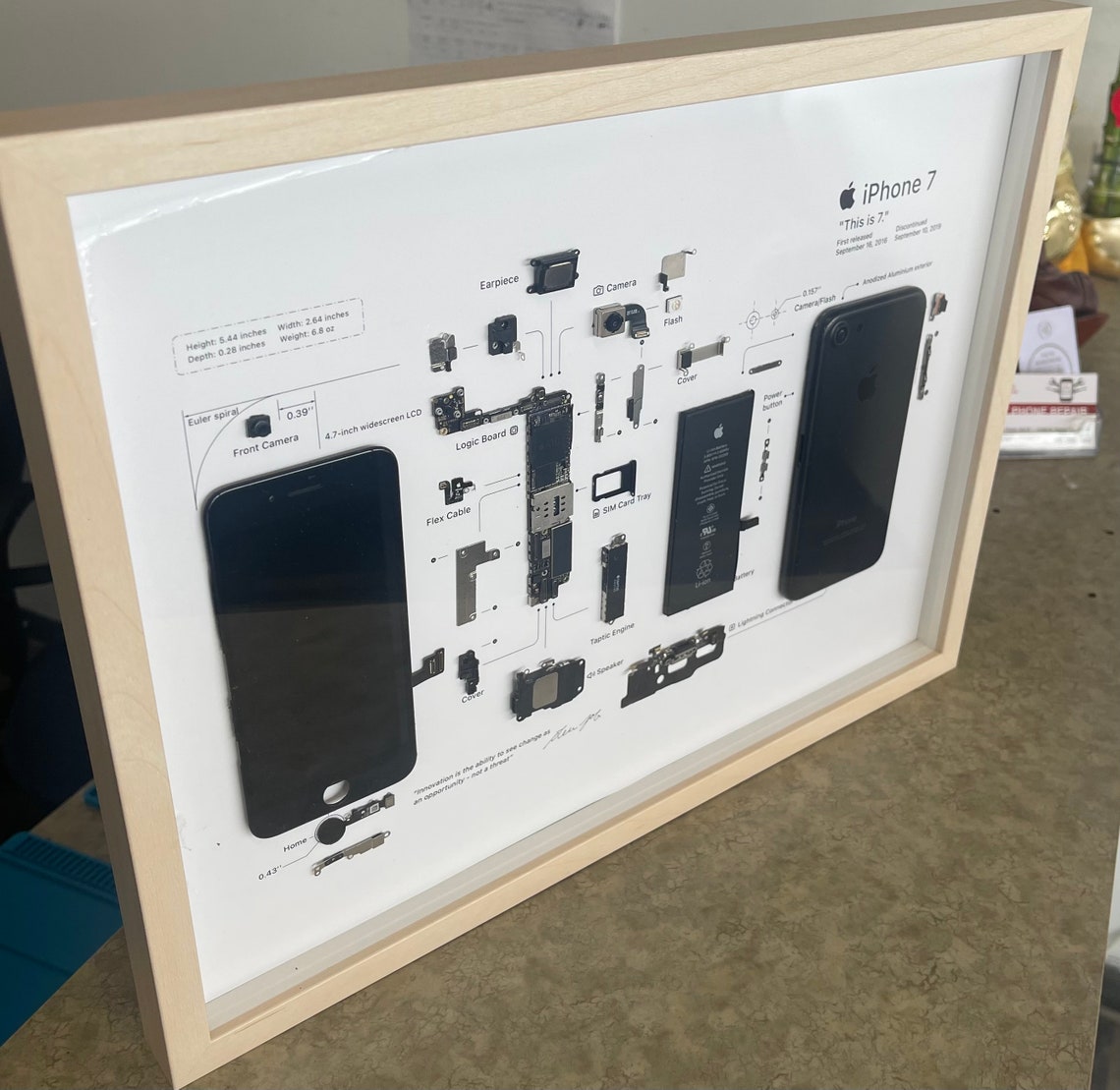 Disassembled iPhone 7 Frame Art, Teardown With Framed Art ...