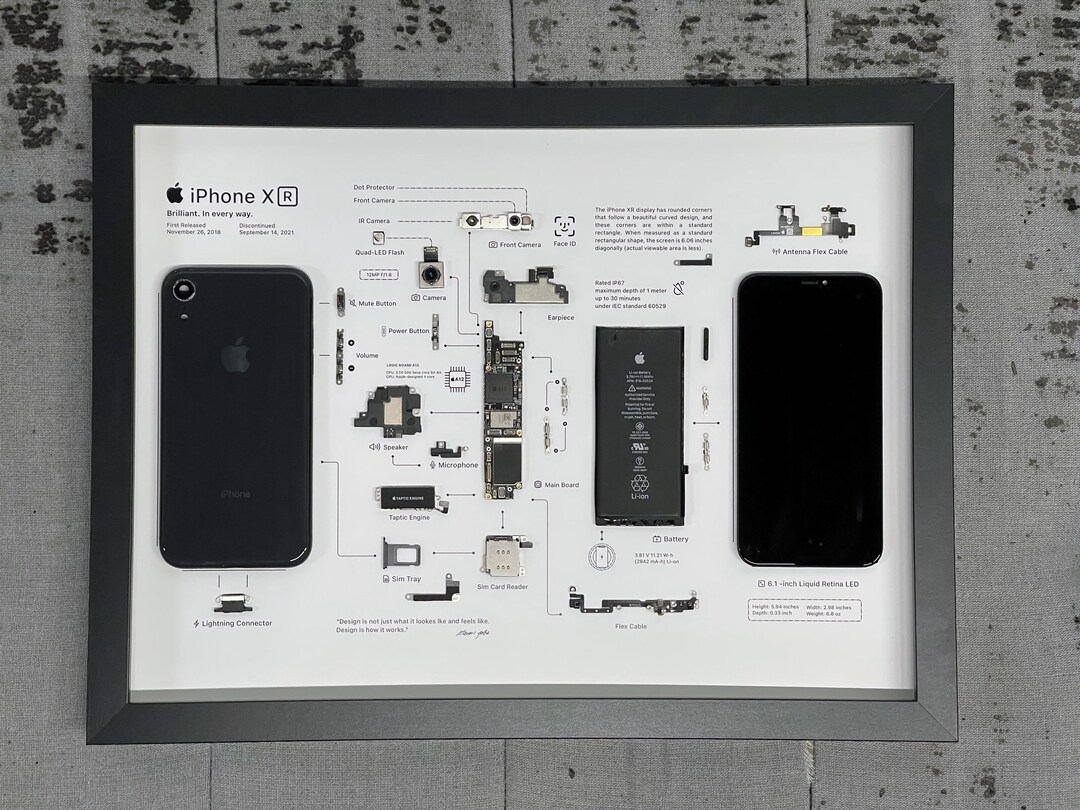 Disassembled iPhone XR Frame Art, Teardown With Framed Art, Deconstructed iPhone Art - Etsy UK