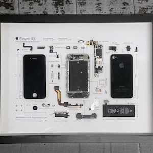 Disassembled iPhone 4 / 4S Frame Art, Teardown With Framed Art ...