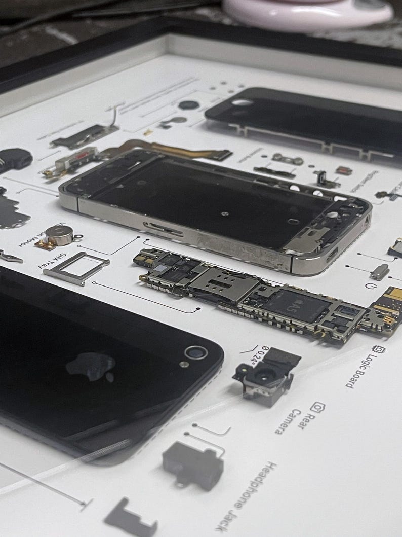 Disassembled iPhone 4 / 4S Frame Art, Teardown With Framed Art ...