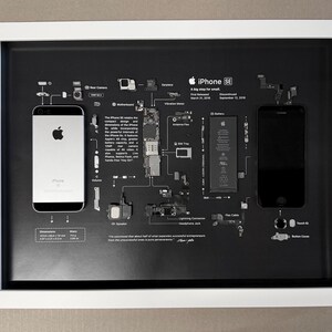 Disassembled iPhone 5 / 5S / SE Frame Art [BLACK SCENE], Teardown With ...