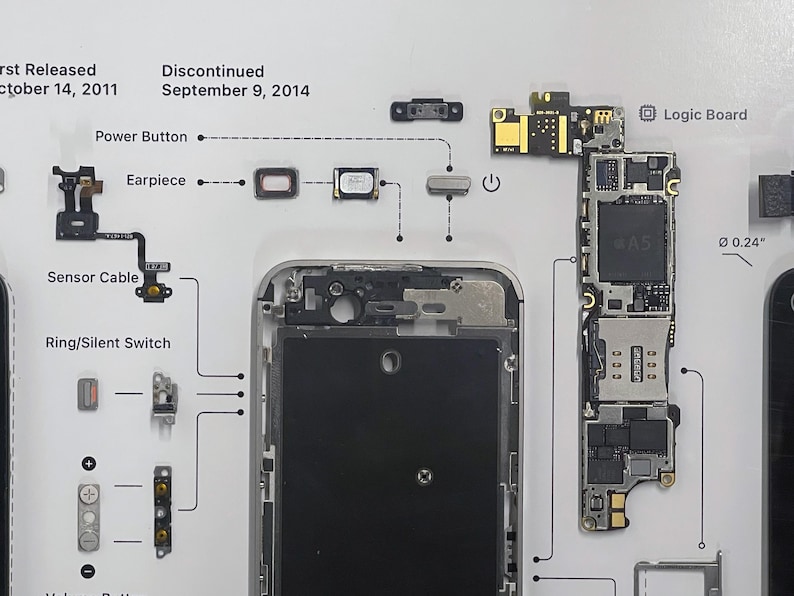 Disassembled iPhone 4 / 4S Frame Art, Teardown With Framed Art ...