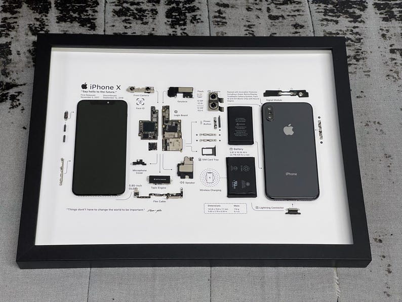 Disassembled iPhone X Frame Art, Teardown With Framed Art ...