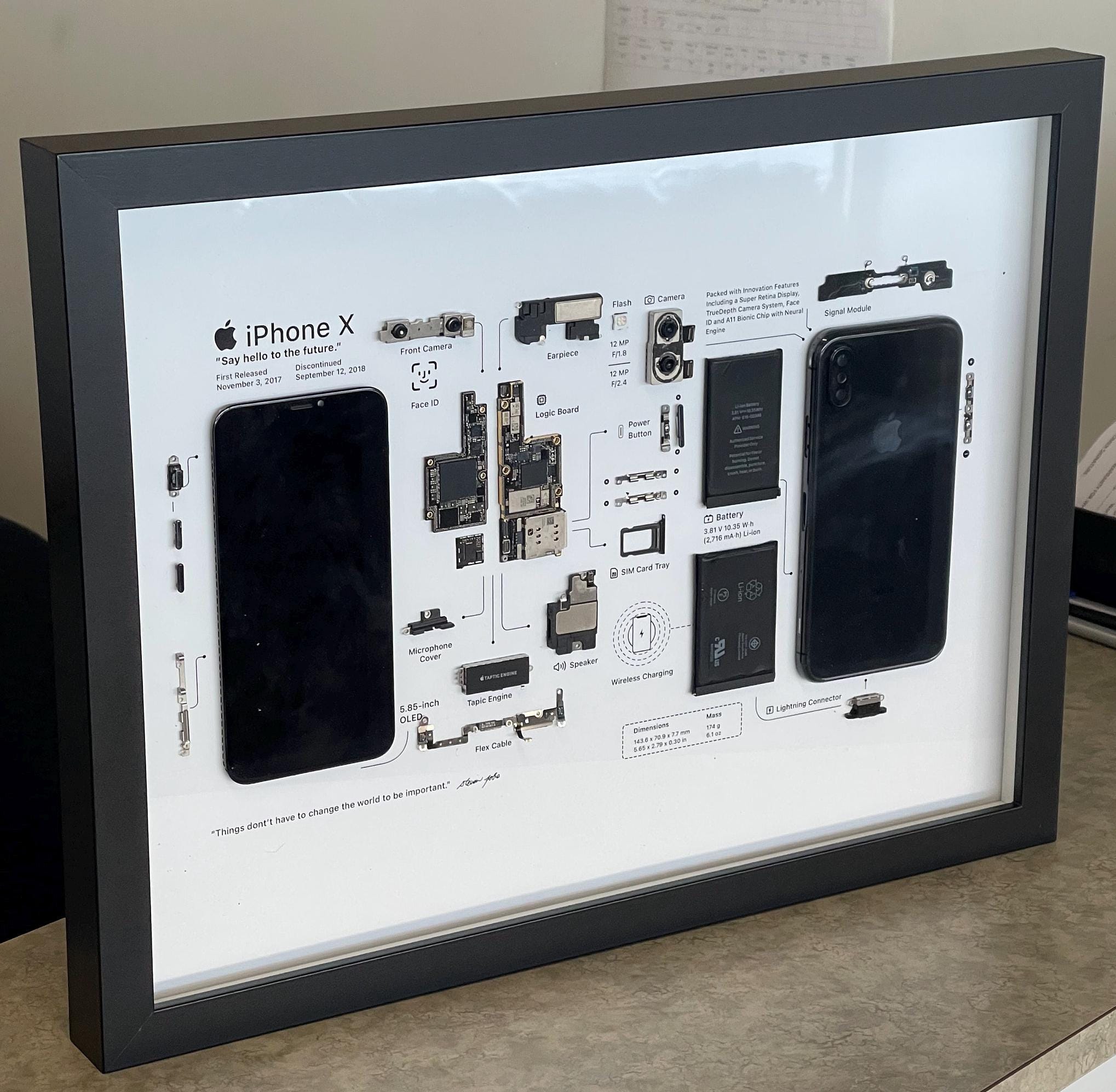 Disassembled iPhone X Frame Art, Teardown With Framed Art ...