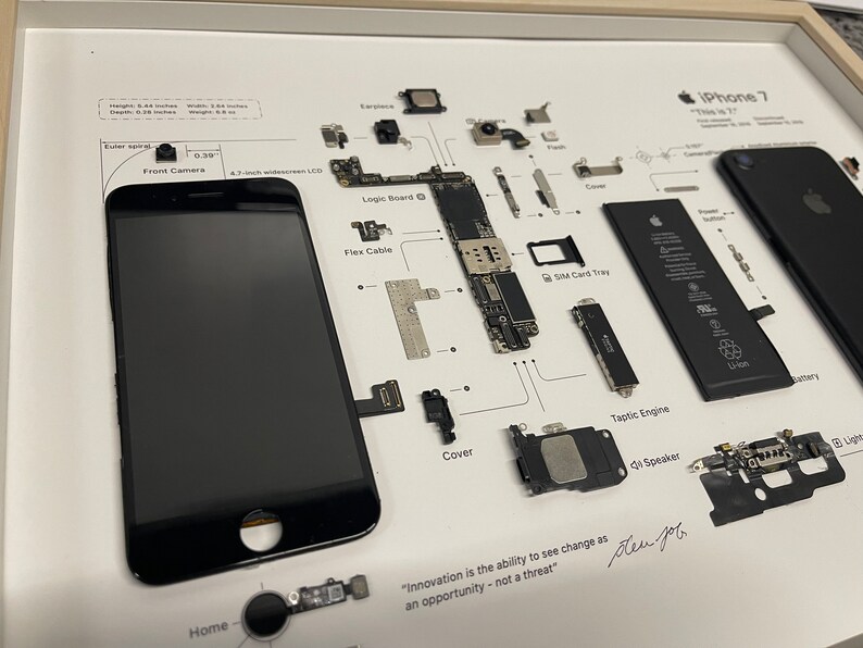 Disassembled iPhone 7 Frame Art, Teardown With Framed Art ...
