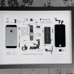 Disassembled iPhone 5 / 5S Frame Art, Teardown With Framed Art ...