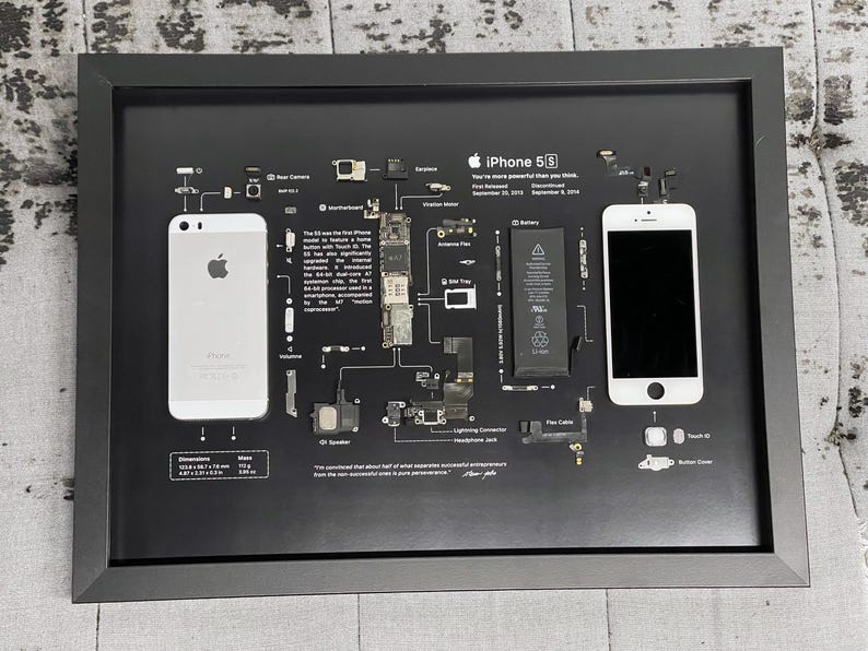Disassembled iPhone 5 / 5S / SE Frame Art [BLACK SCENE], Teardown With ...