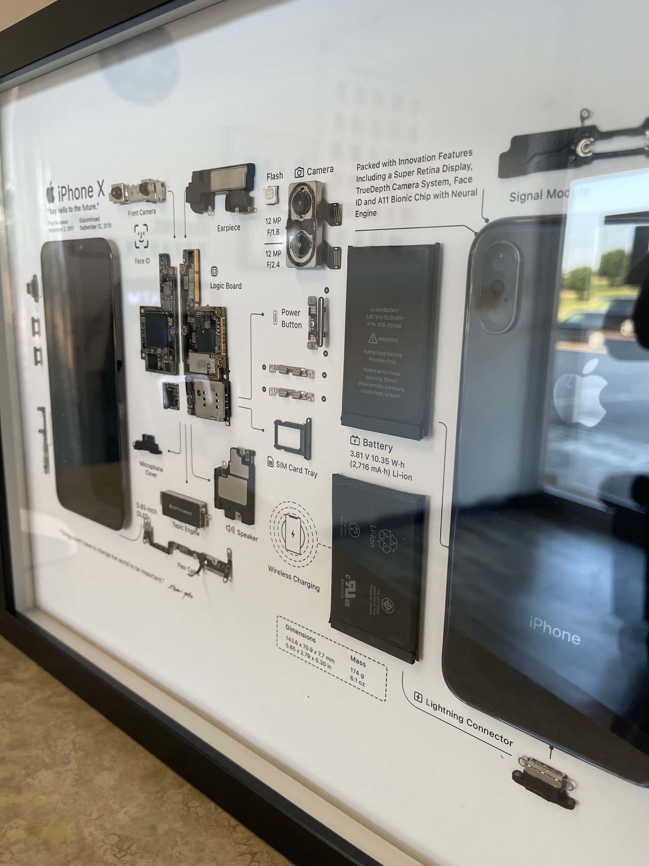 Disassembled iPhone X Frame Art, Teardown With Framed Art ...