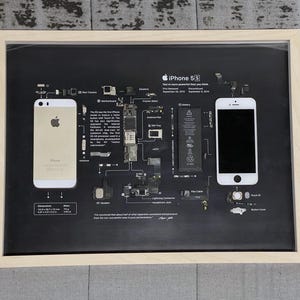 Disassembled iPhone 5 / 5S / SE Frame Art [BLACK SCENE], Teardown With ...