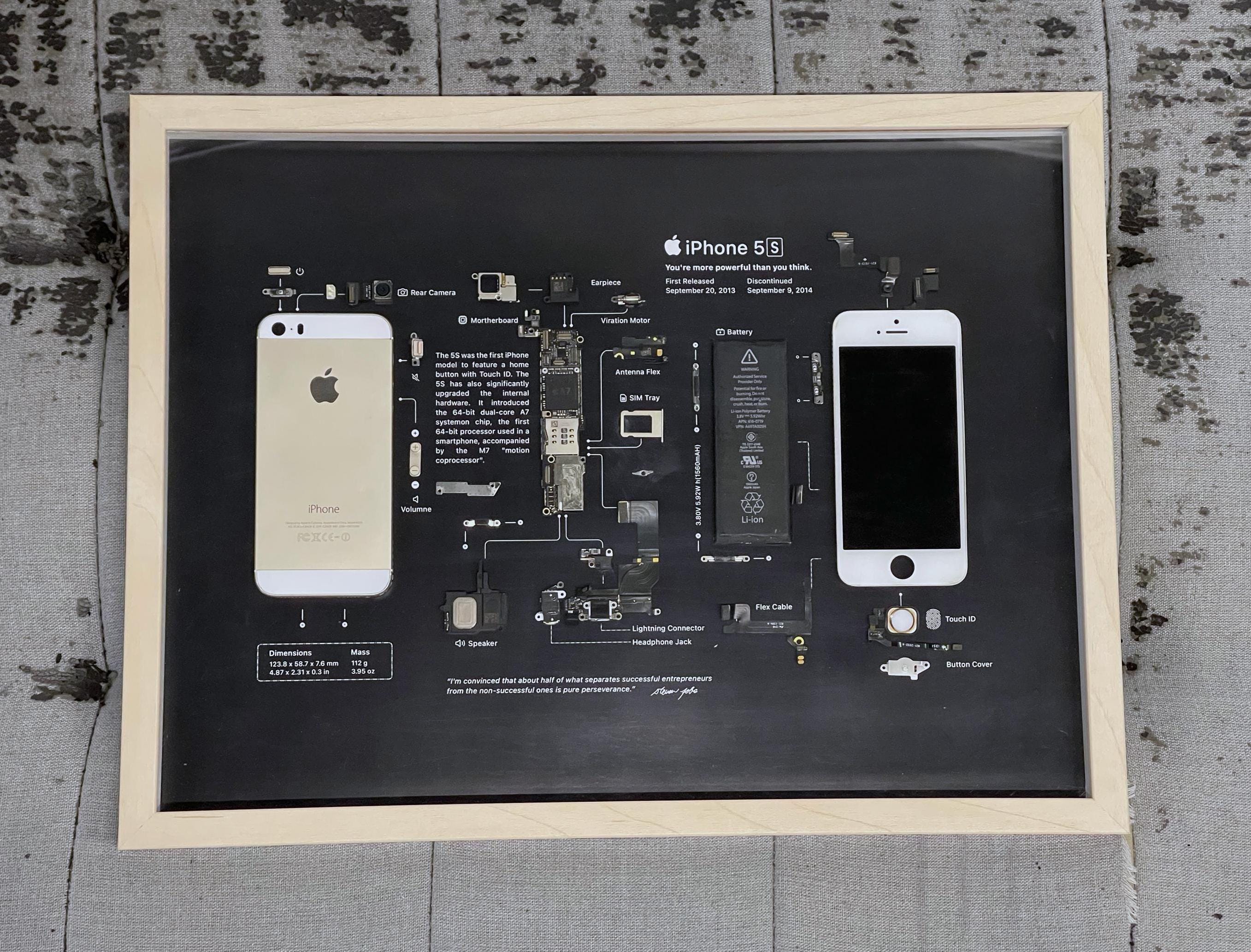 Disassembled iPhone 5 / 5S / SE Frame Art [BLACK SCENE], Teardown With ...
