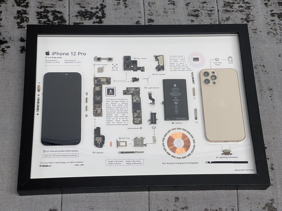 Framed Teardown iPhone Art: SEND Your PHONE to US for Upcycled Tech ...