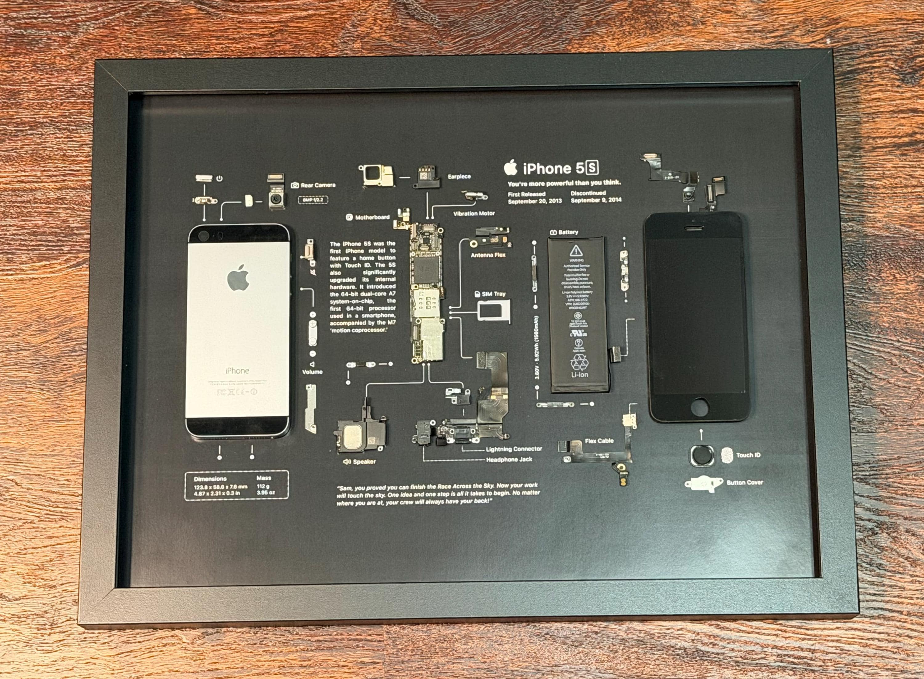Disassembled iPhone 5 / 5S / SE Frame Art [BLACK SCENE], Teardown With ...