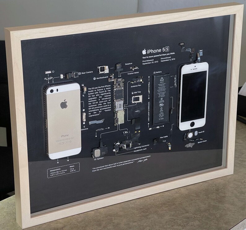 Disassembled iPhone 5 / 5S / SE Frame Art [BLACK SCENE], Teardown With ...
