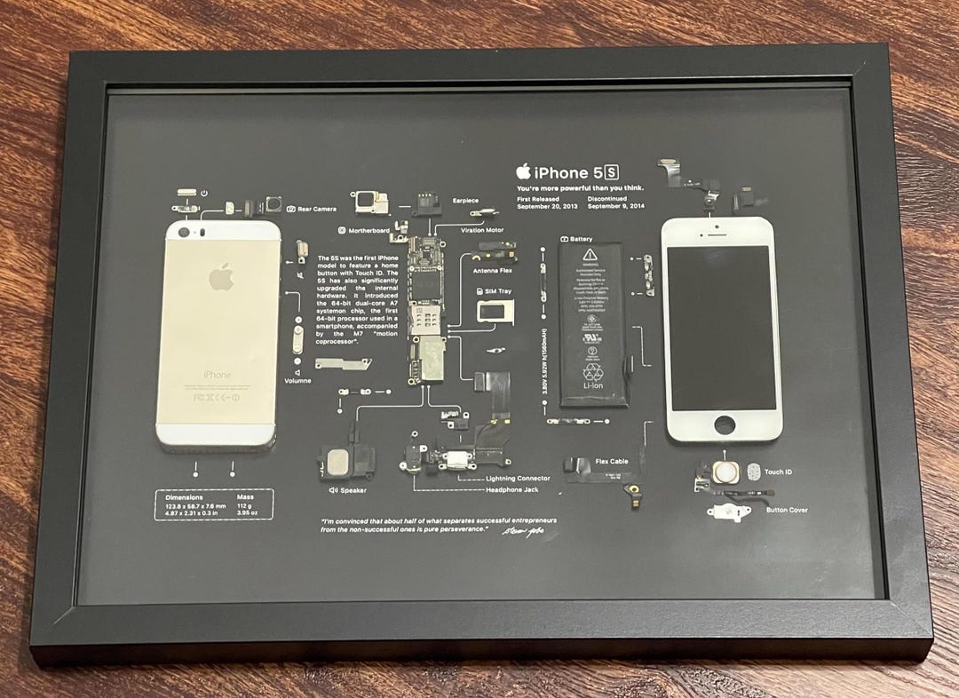 Disassembled iPhone 5 / 5S Frame Art [BLAK SCENE], Teardown With Framed ...